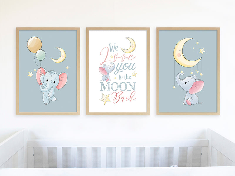 Drieluik poster set babykamer & kinderkamer, posters online bestellen ...