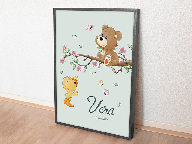 Kinderposters met dieren & persoonlijke geboorte posters babykamer ...